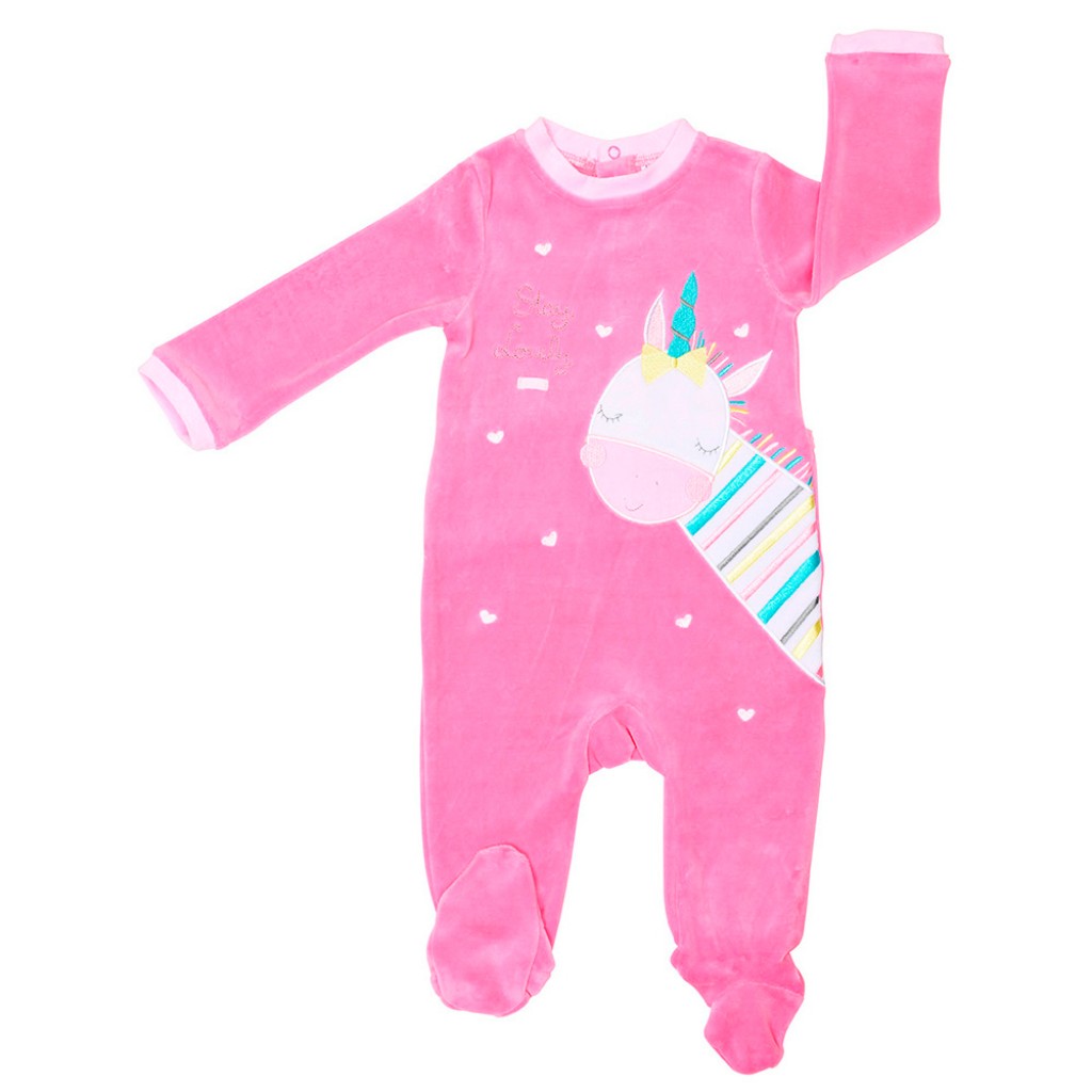 Pijama de bebé tundosado en color rosa Yatsi
