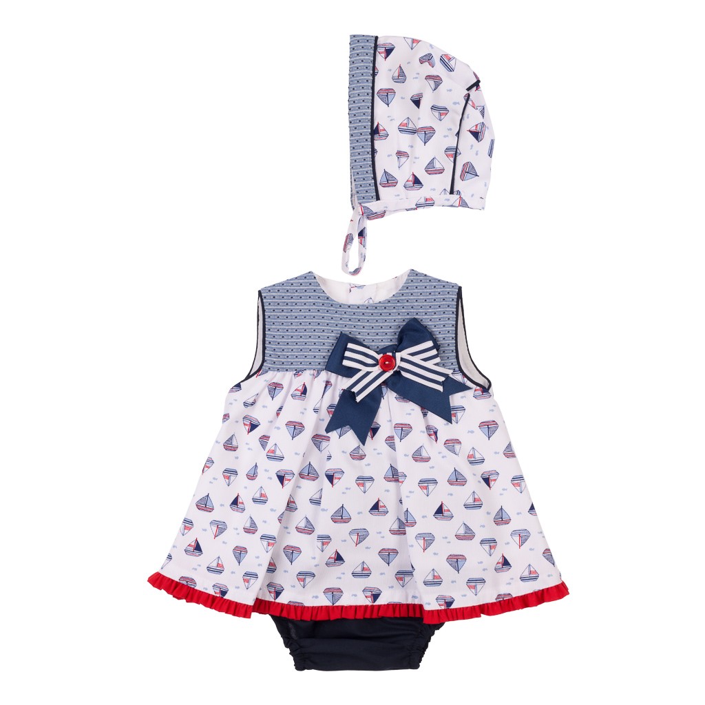 Vestido de bebe con braguita y capota Baby Ferr