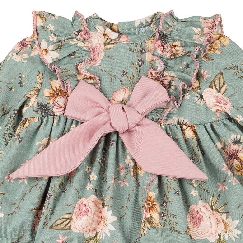 Vestido de flores con capota y braga Baby Ferr