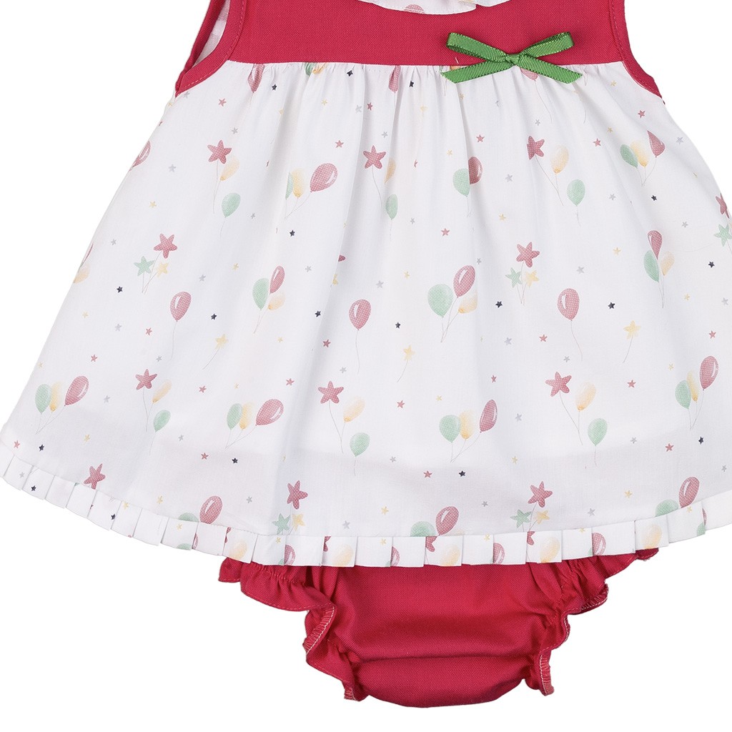 Vestido bebé estampado con capota y braguita Baby Ferr