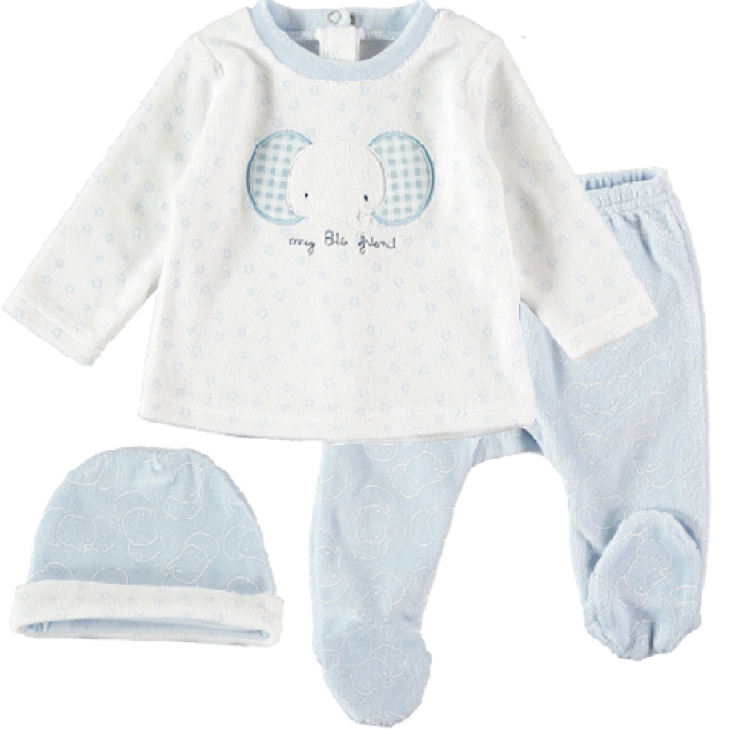 Pijama bebe tundosado 3 piezas con gorrito Yatsi